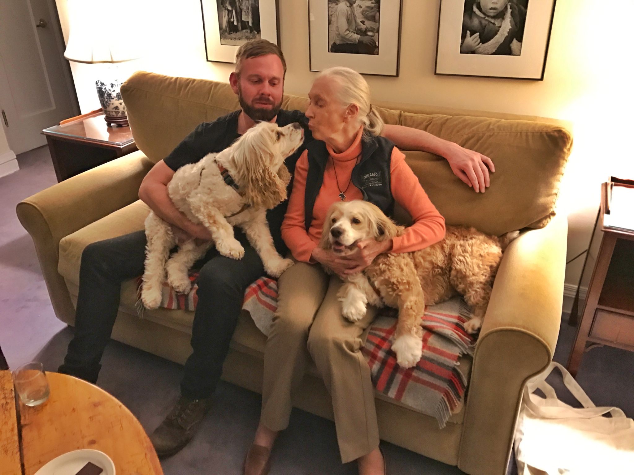 Richard Christensen with Jane _ Pups - Jane Goodall's Good for All News